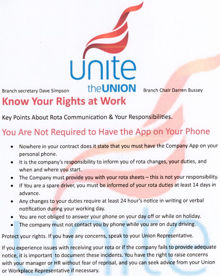 Know Your Rights at Work - Union branch 302/70